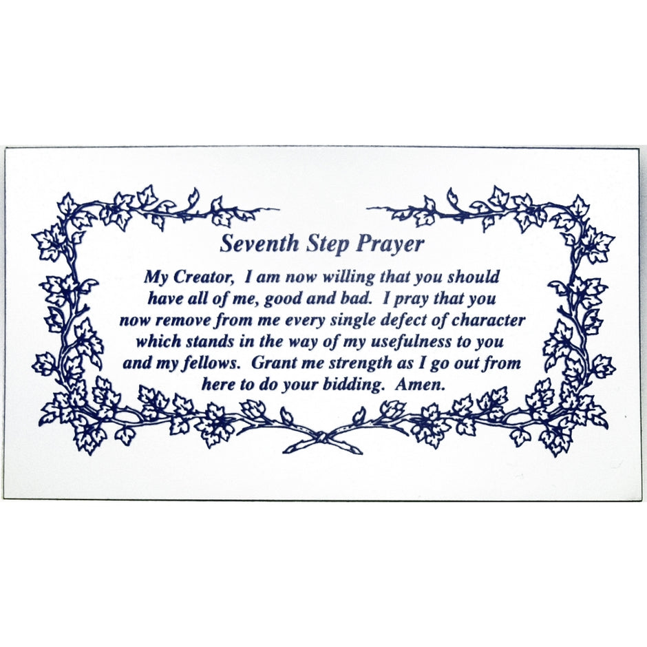 AA Recovery Seventh Step Prayer Reminder Magnet - Blue/White, 3.5" x 2 ...