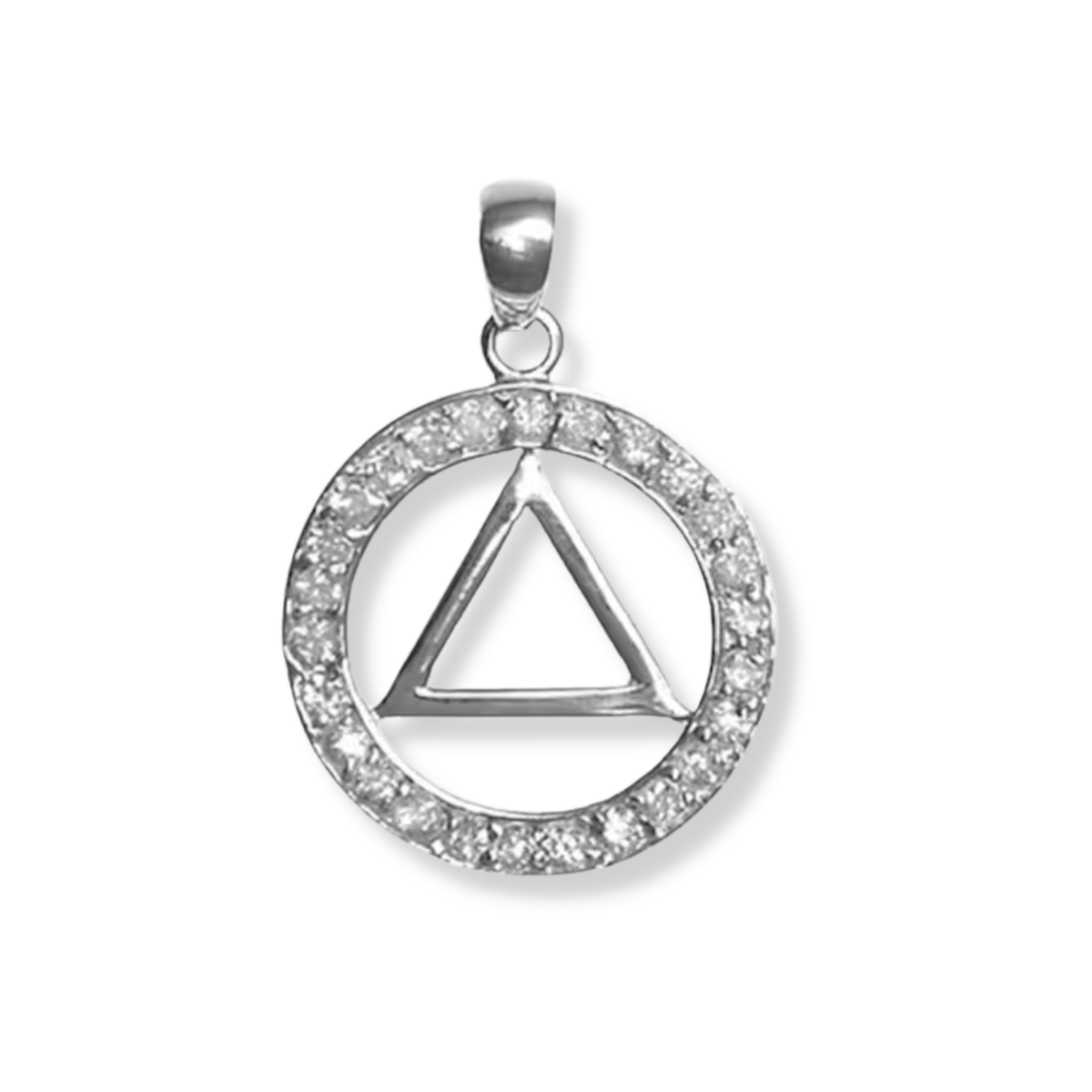 Sparkling AA Symbol Encrusted with Cubic Zirconia Crystals Pendant ...